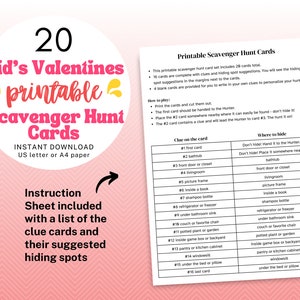 Kid's Scavenger Hunt Valentine's Day for Kids Holiday Games - Etsy