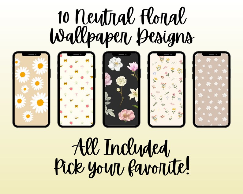 Neutral Floral iPhone Wallpaper, Spring Phone Background, Seasonal ...