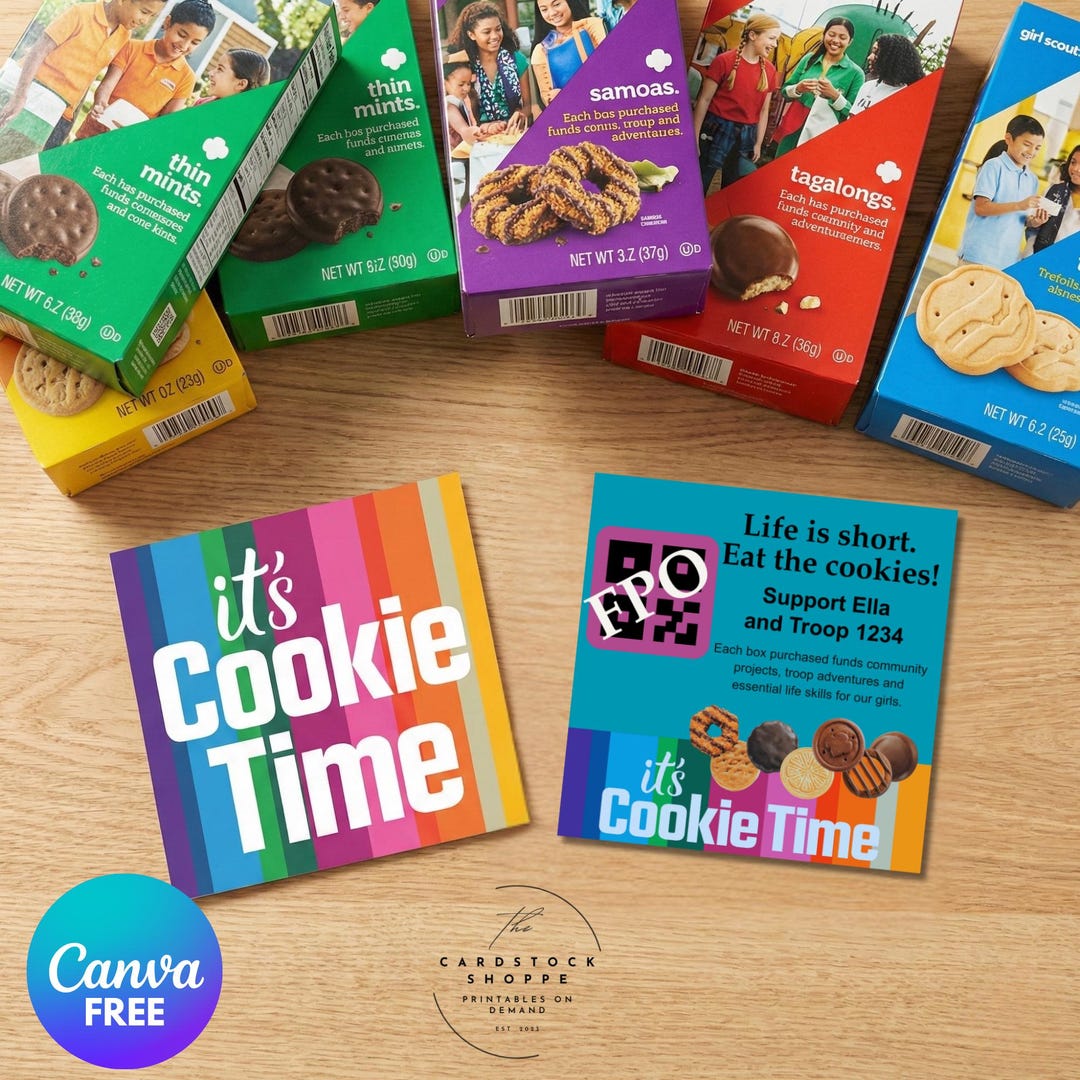 Editable Girl Scout Cookie Marketing Canva Template | Custom QR Code ...