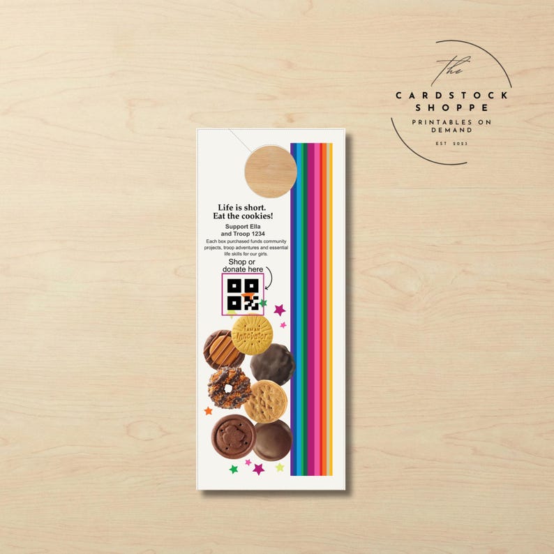 Editable Girl Scout Cookie Door Hanger, ABC LBB Bakeries QR Code Flyer ...