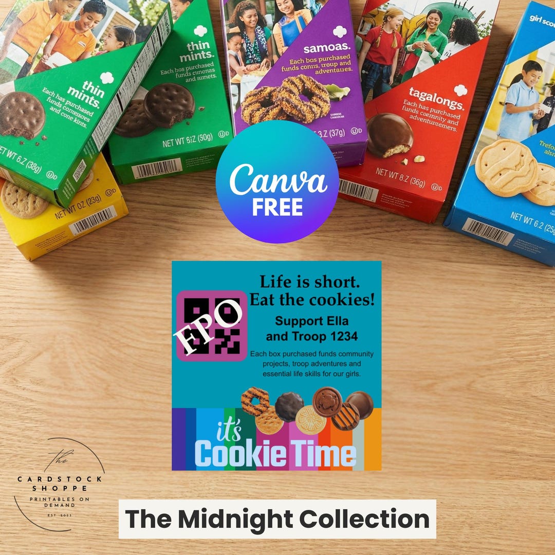Editable Girl Scout Cookie Marketing Flyer Template, Canva Cookie Booth ...