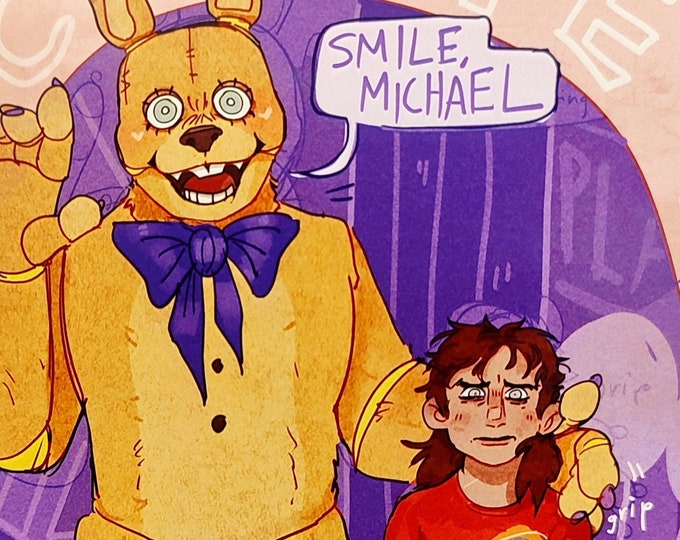 Father of the Year | Spring Bonnie and Michael Afton FNAF Art Print ...