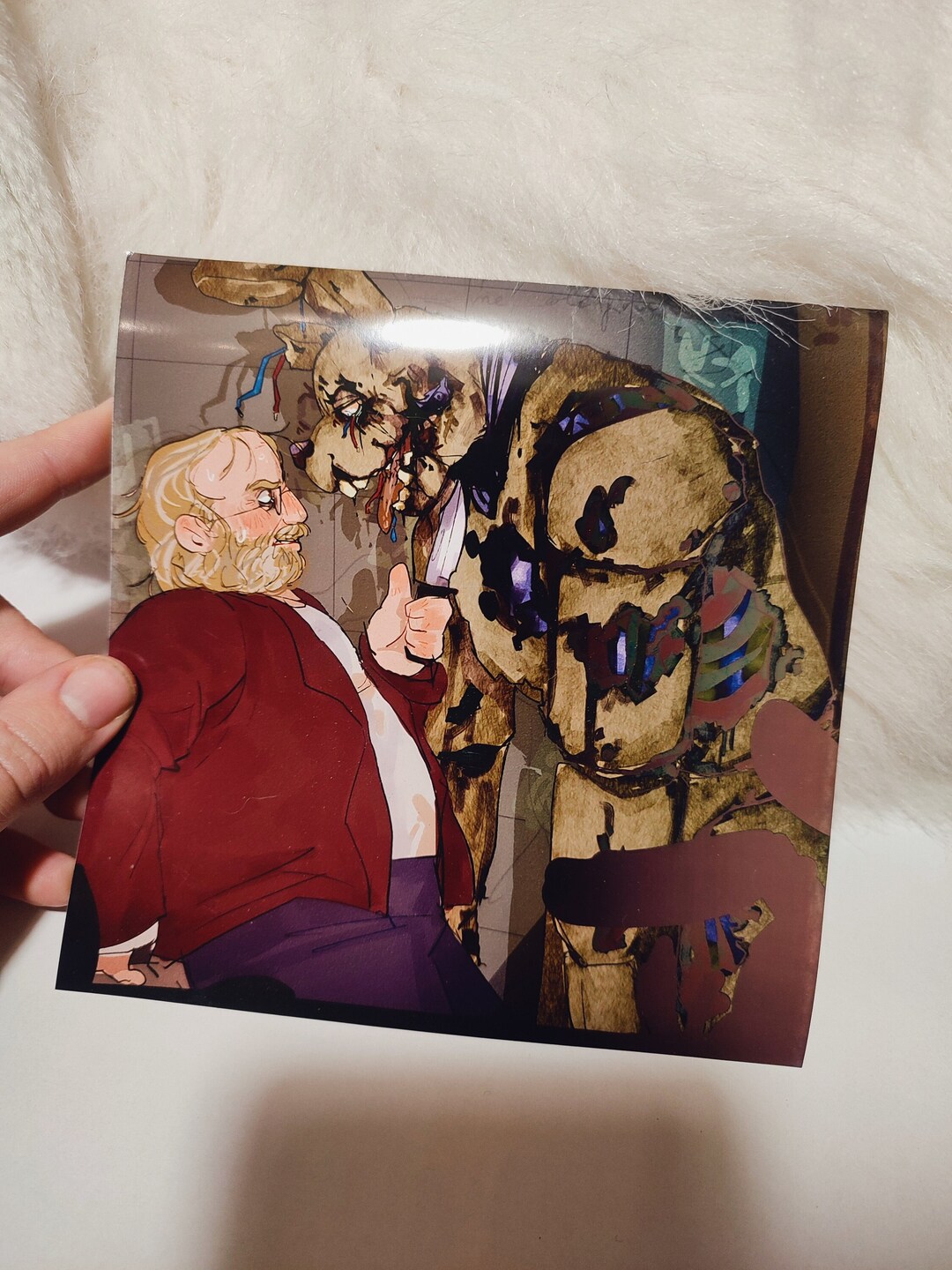 Old Friend Springtrap and Henry Emily FNAF Art Print 15x15cm/6x6in - Etsy