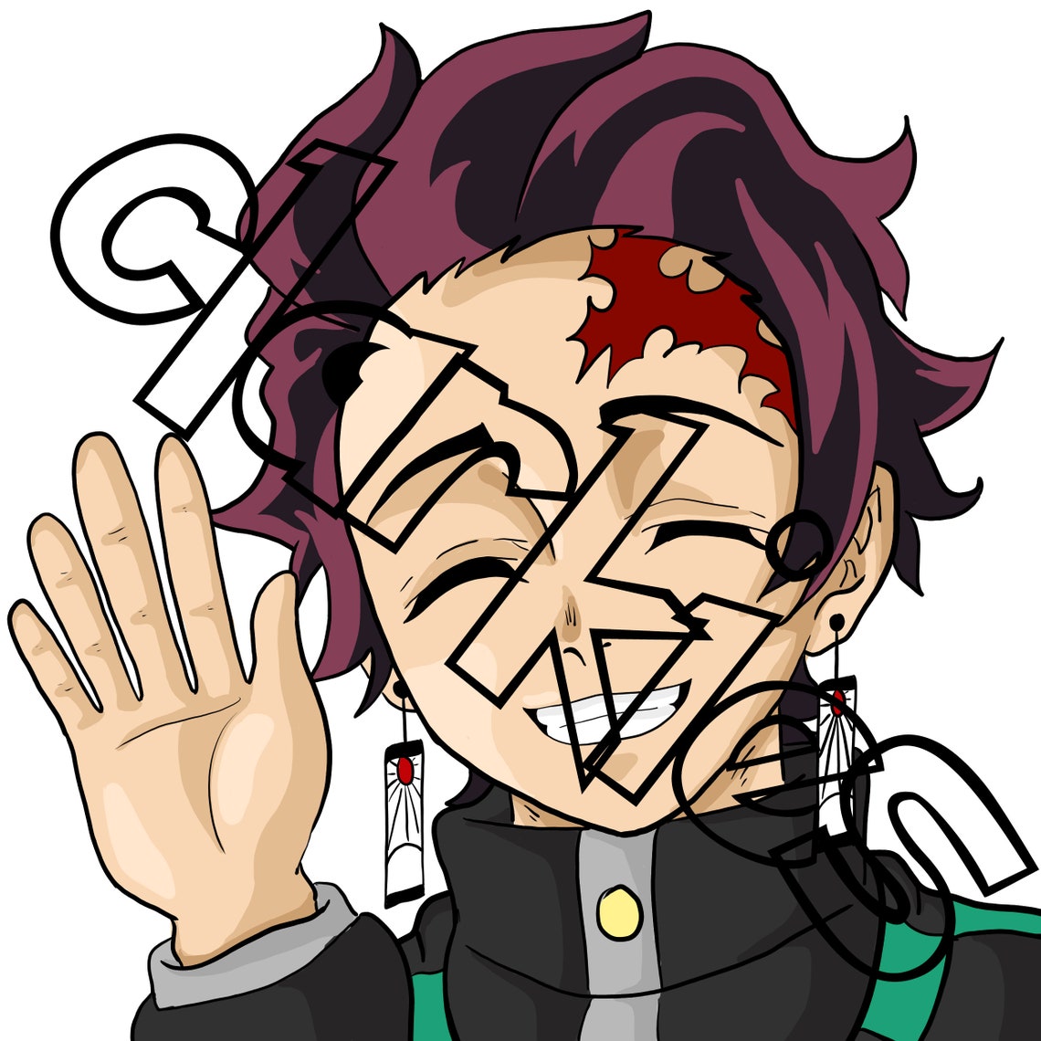 Twitch Emote Tanjiro Saying HI Demon Slayer - Etsy