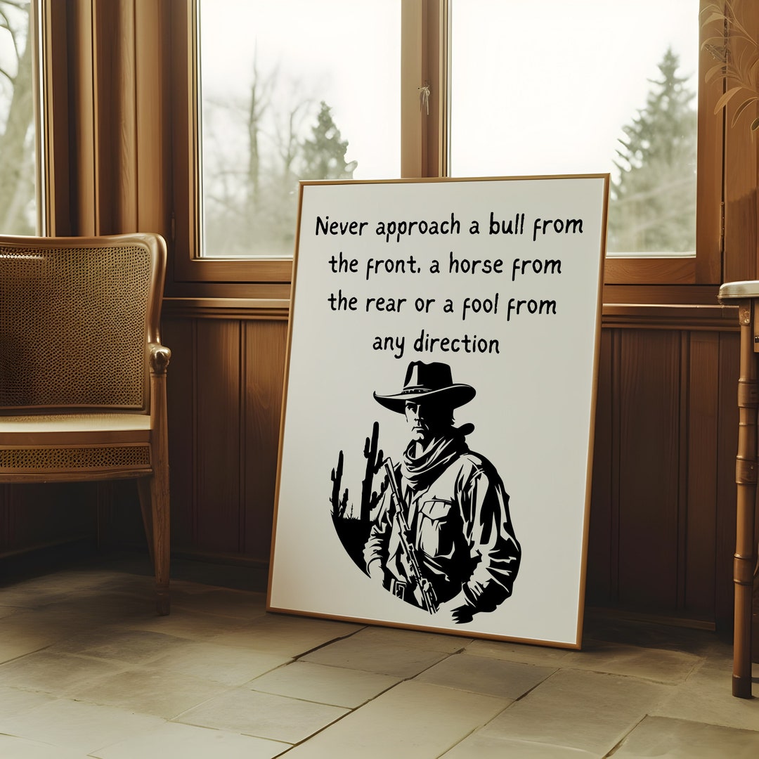 Cowboy Western Quote Print, Minimalist Wall Art, Wild West Art ...