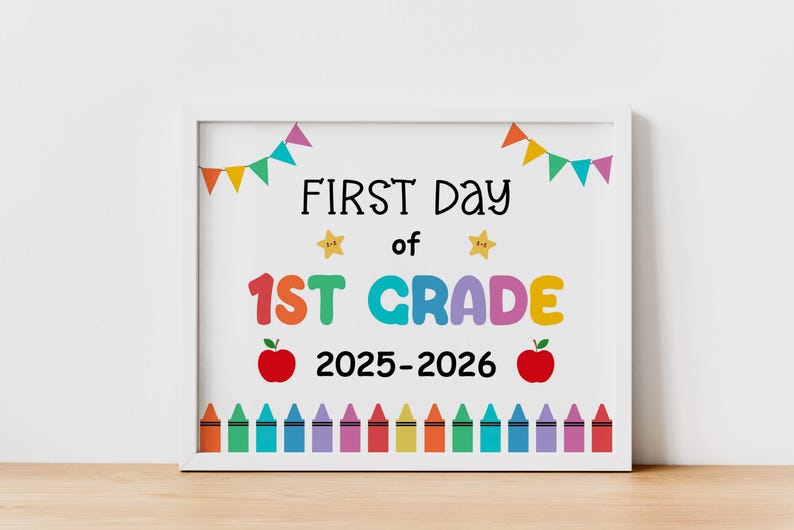 Back to School Sign First Day of School Sign Printable First Day of 1st ...