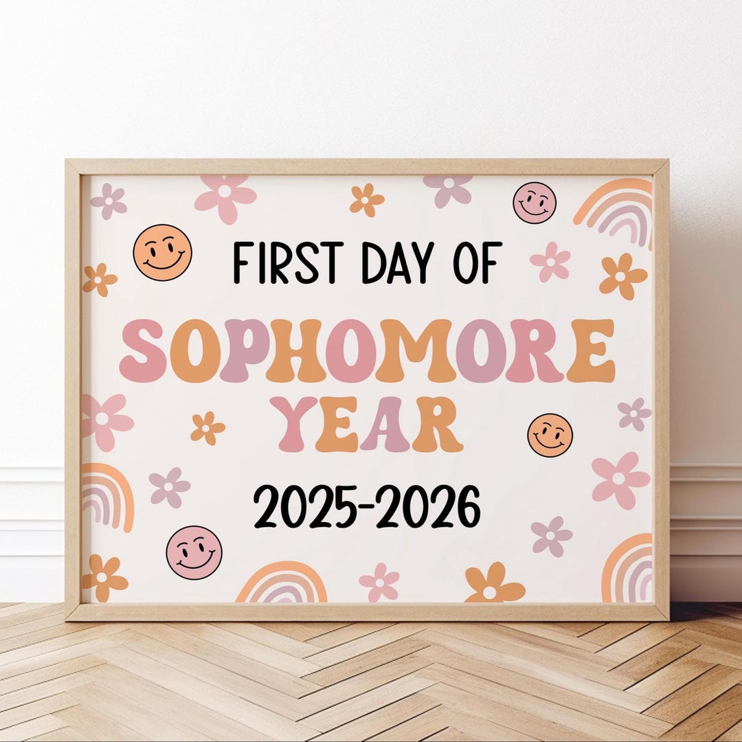 First Day of Sophomore Year Printable Sign - Instant Digital Download ...