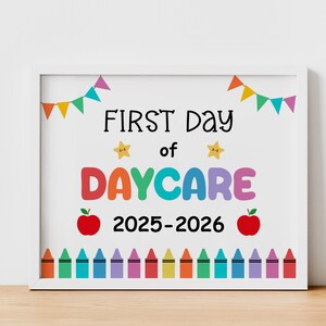 Editable First Day of Daycare Sign Template, Personalized Back to ...