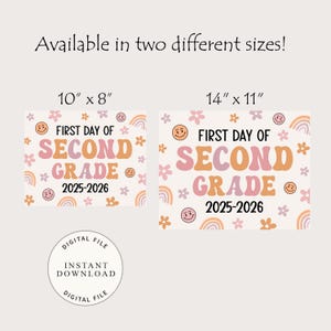 First Day of Second Grade Sign Printable Back to School Sign First Day ...