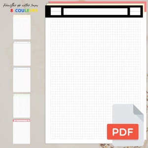 Printable Note Taking Templates | 8 Colors | Squared 5mm | Printable ...