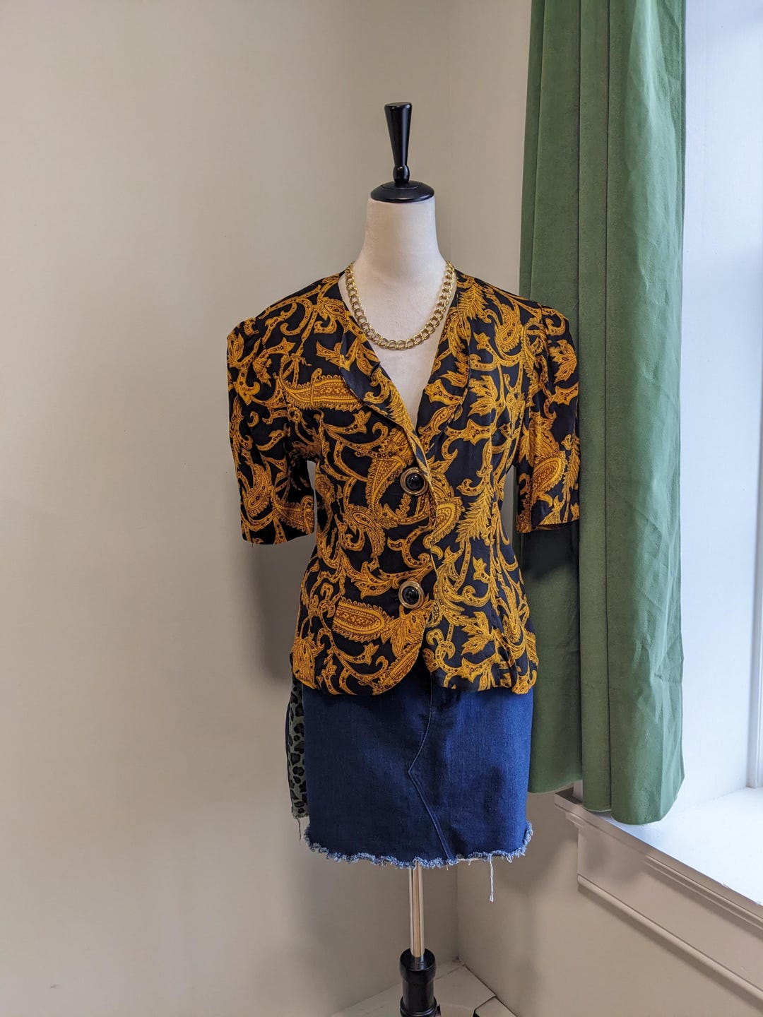 80s Indie Top Vintage 80s Indie Geometric Large Button up Shirt Vtg ...