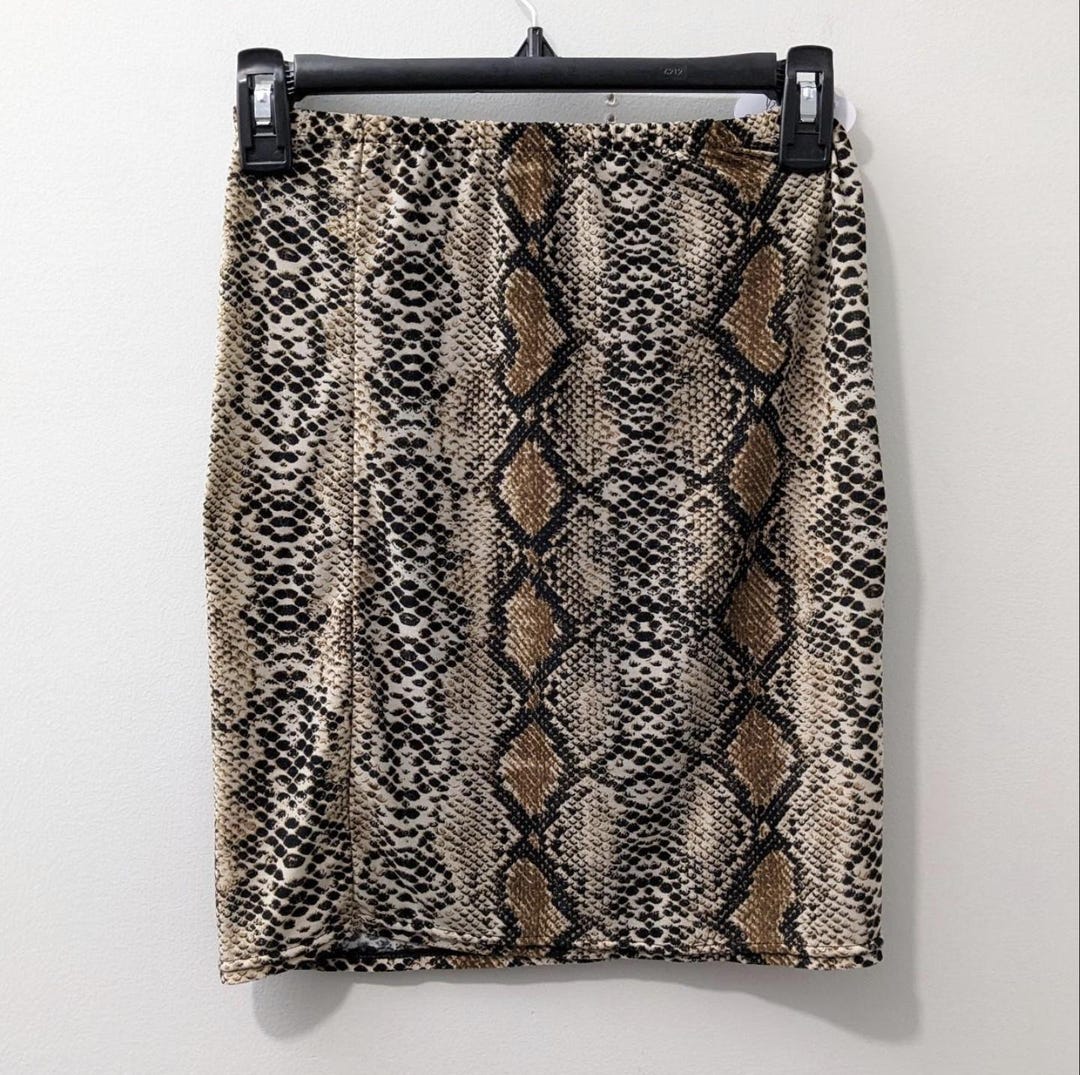 Y2k Snake Skirt Vintage Y2k Goth Snake Skin Print Mini Skirt Vtg 00s ...