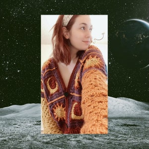 Oversized Cropped Celestial Cardigan Pattern - Etsy Australia
