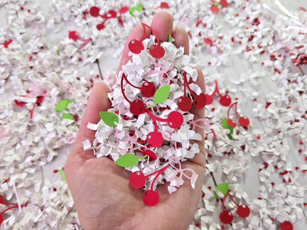Cherry Confetti Pink Bow Coquette Party Decorations Girly First ...