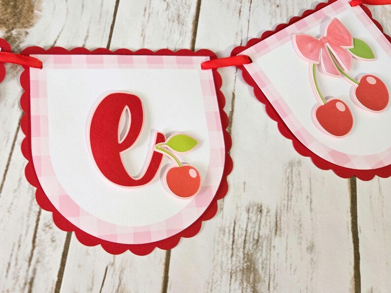 Cherry One Banner First Birthday Party Decorations for Girls Sweet ...