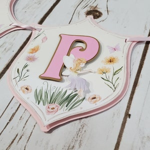 Watercolor Fairy Birthday Banner Party Decorations Fairy Garden Themed ...