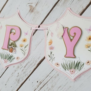Watercolor Fairy Birthday Banner Party Decorations Fairy Garden Themed ...