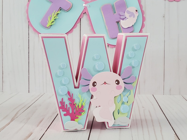 Axolotl 3D Letter, Axolotl Party Decoration, Axolotl Birthday Party ...