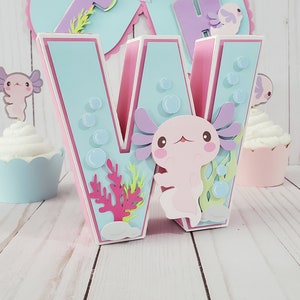 Axolotl 3D Letter, Axolotl Party Decoration, Axolotl Birthday Party ...