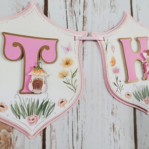Watercolor Fairy Birthday Banner Party Decorations Fairy Garden Themed ...