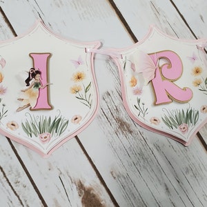 Watercolor Fairy Birthday Banner Party Decorations Fairy Garden Themed ...