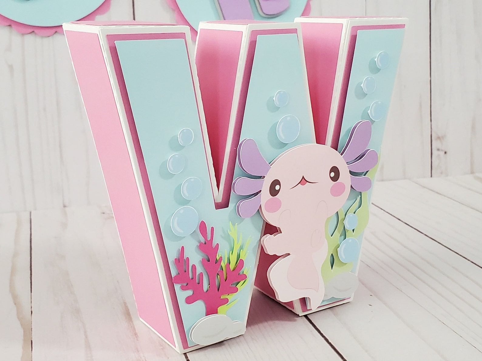 Axolotl 3D Letter, Axolotl Party Decoration, Axolotl Birthday Party ...