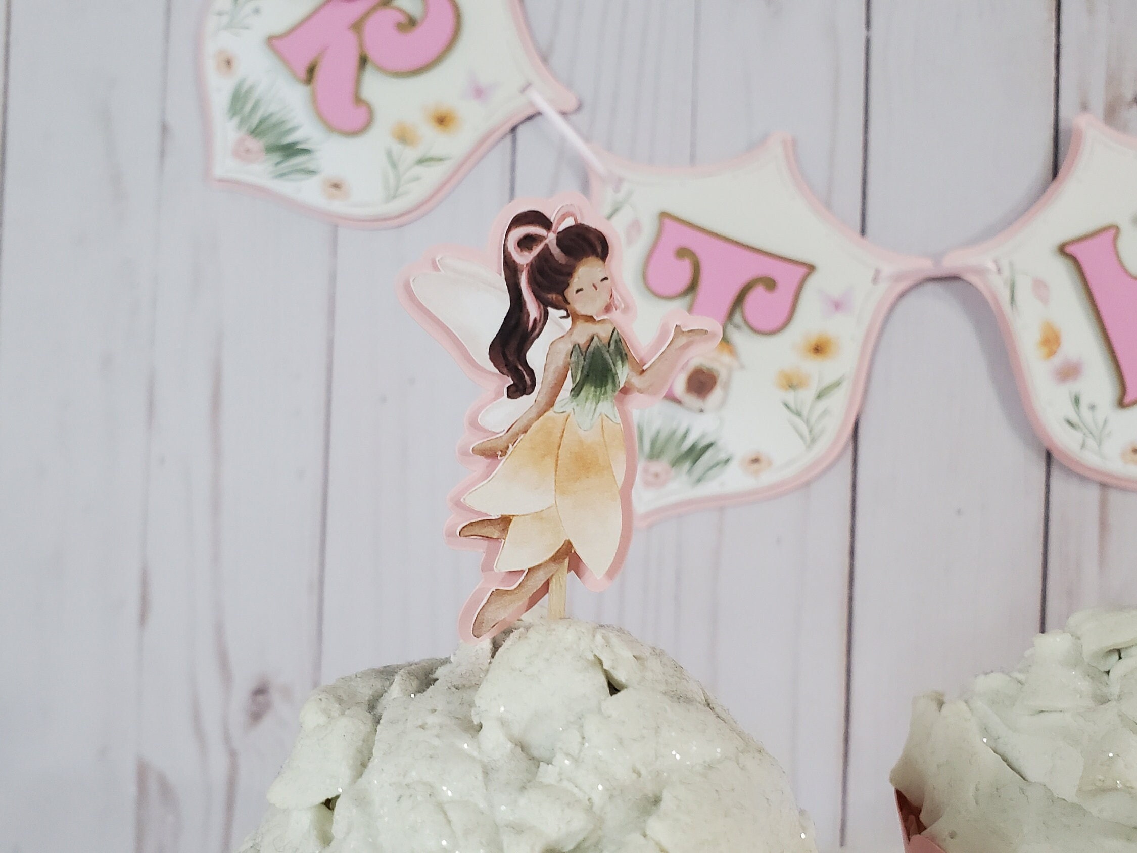 Watercolor Fairy Cupcake Toppers Baby Girl Birthday Fairy Party ...
