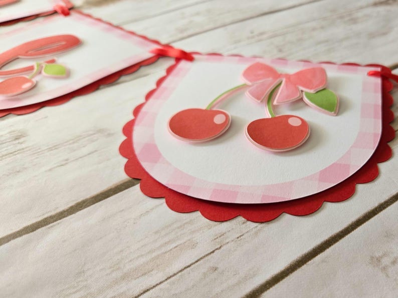 Cherry One Banner First Birthday Party Decorations for Girls Sweet ...