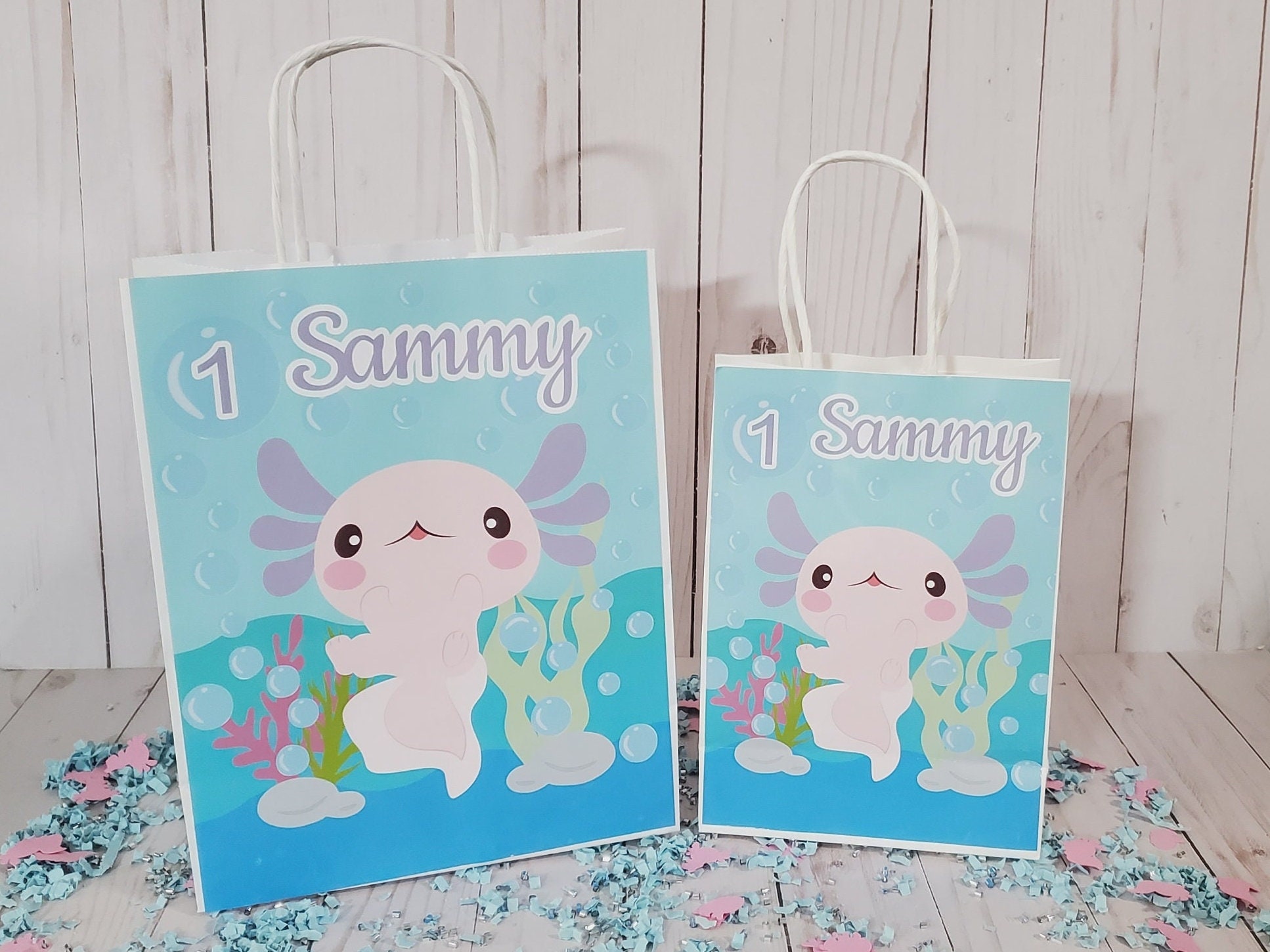 Axolotl Favor Bags Axolotl Birthday Party Decorations Axolotl Goodie ...