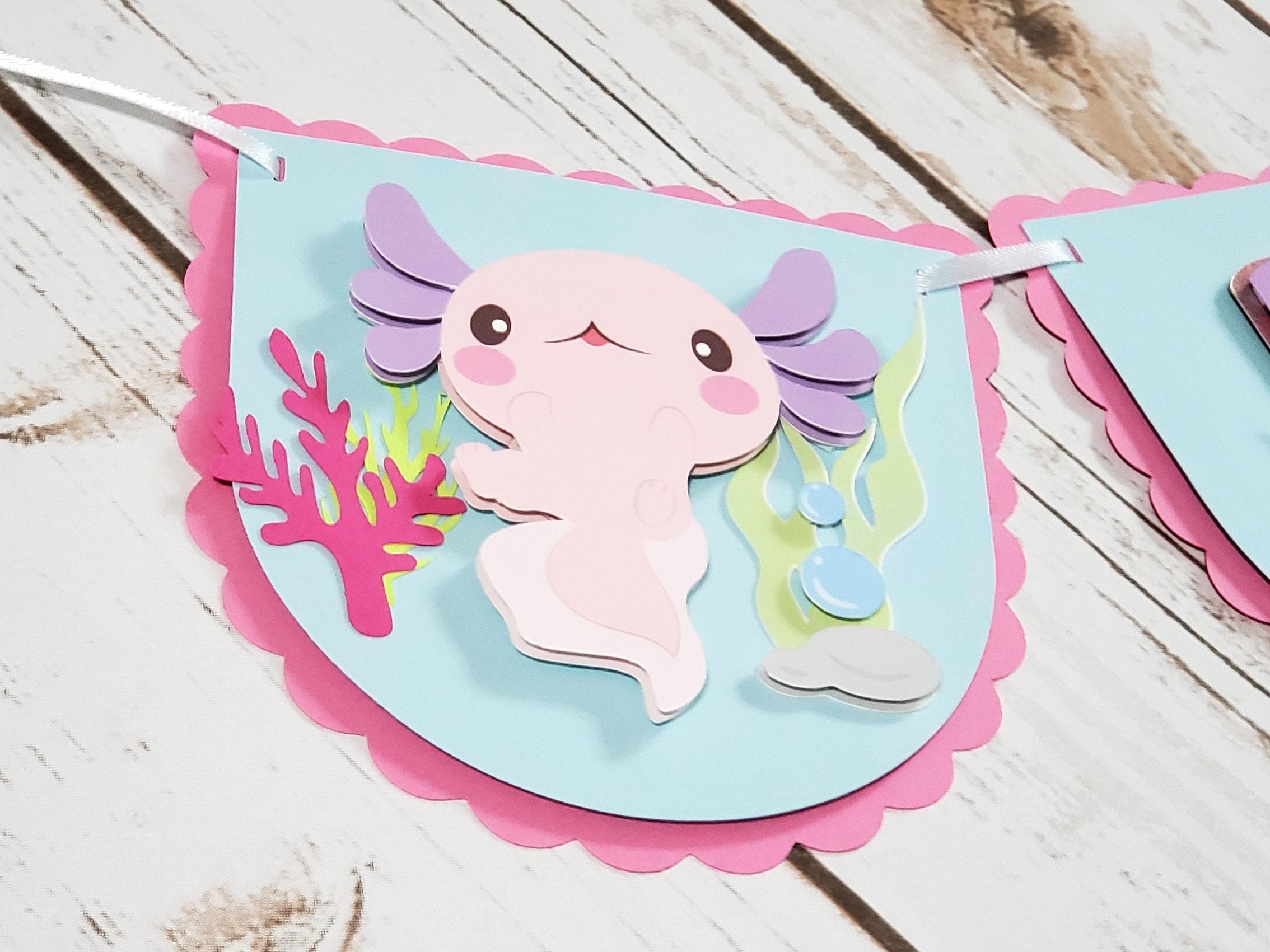 Axolotl Happy Birthday Banner, Axolotl Party Decorations, Cute Axolotl ...