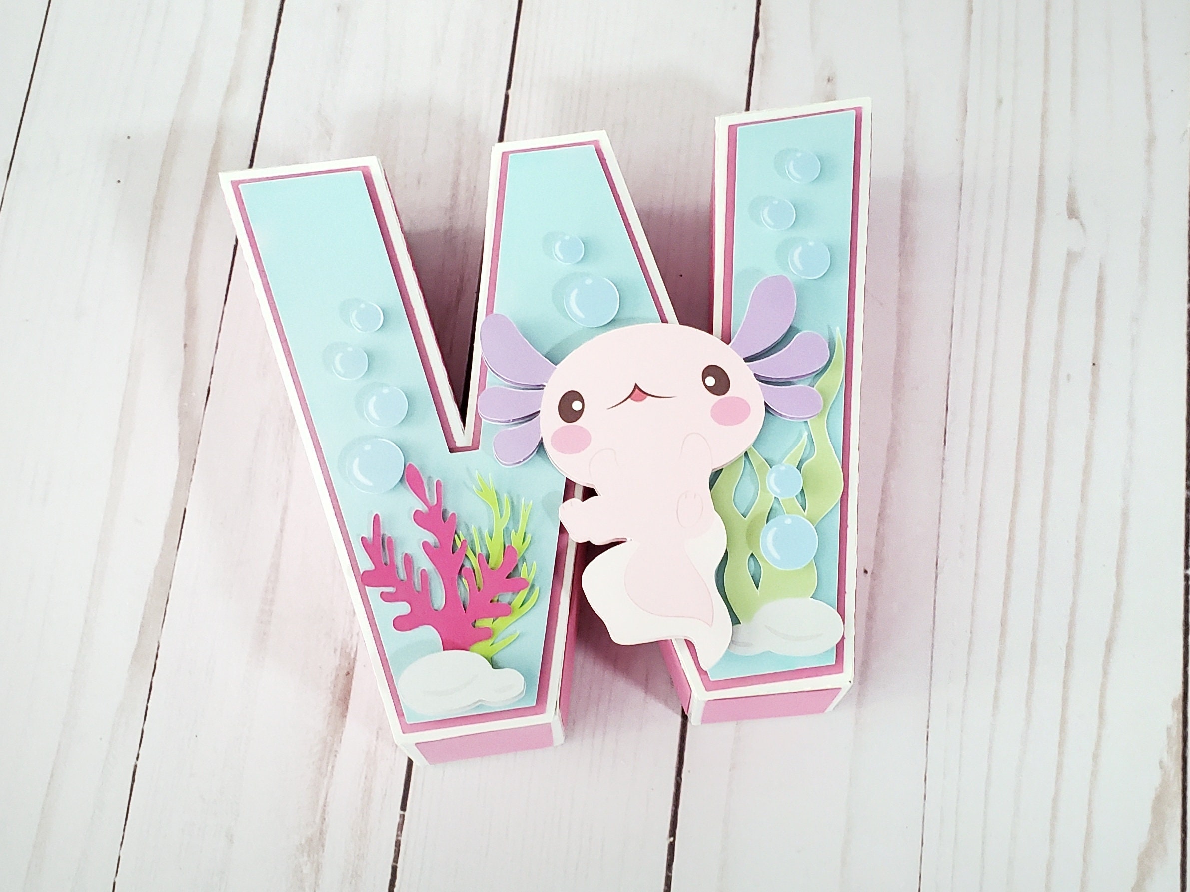 Axolotl 3D Letter, Axolotl Party Decoration, Axolotl Birthday Party ...