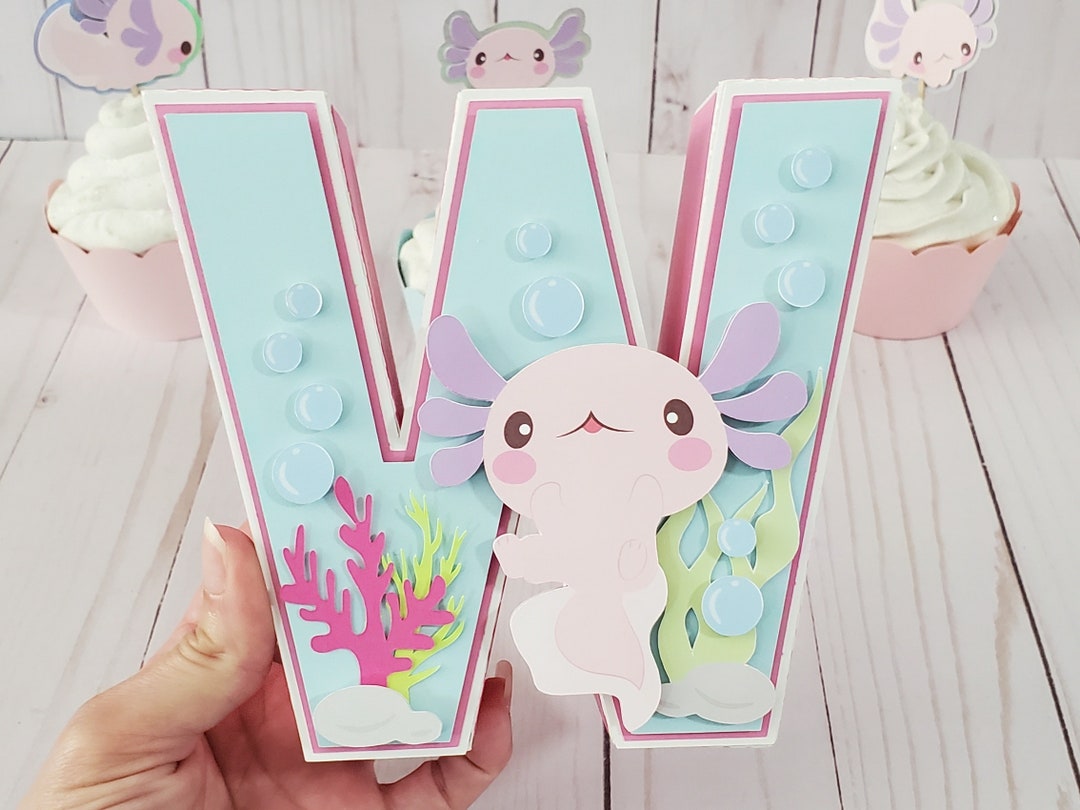 Axolotl 3D Letter, Axolotl Party Decoration, Axolotl Birthday Party ...