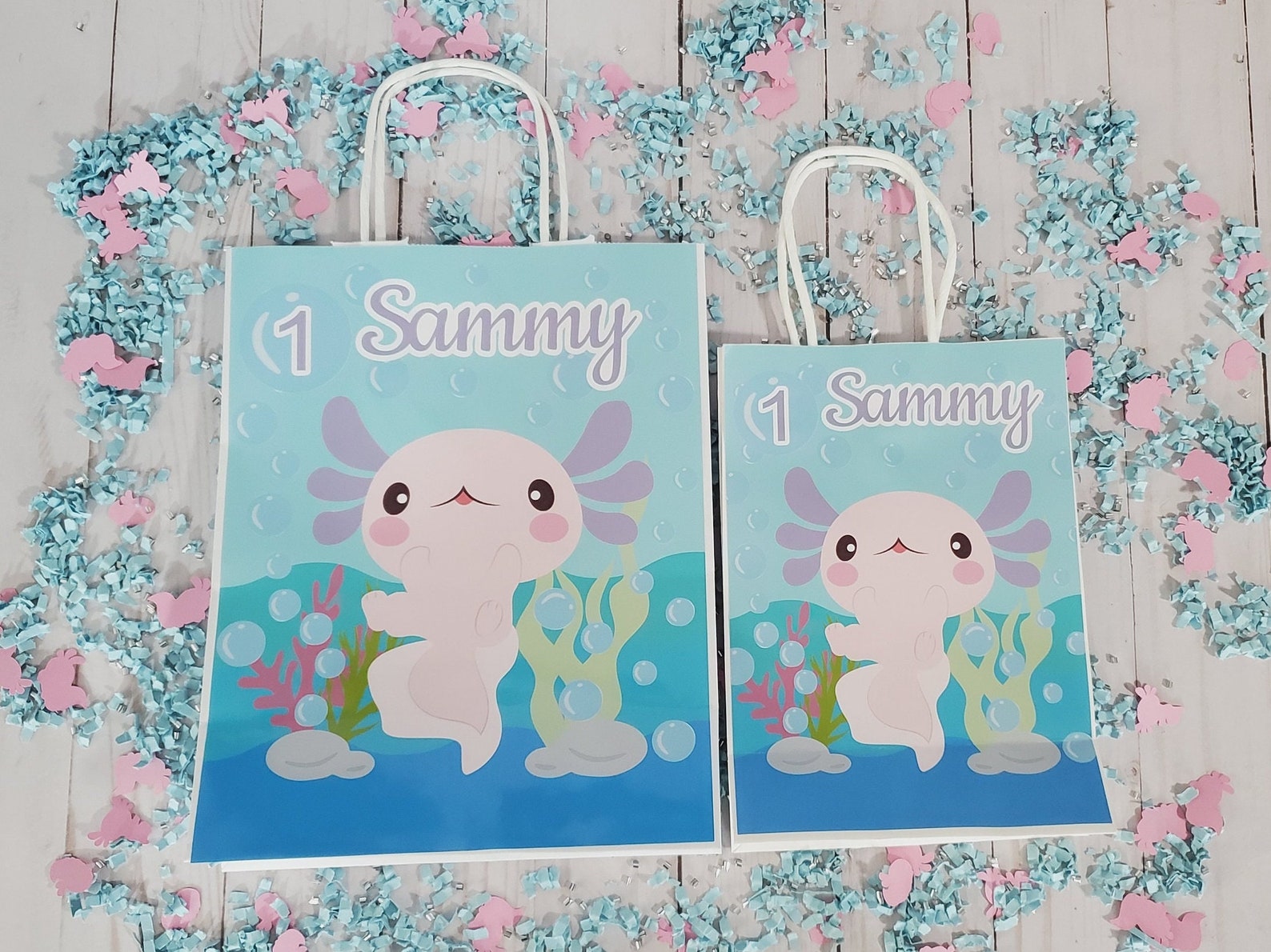 Axolotl Favor Bags Axolotl Birthday Party Decorations Axolotl Goodie ...