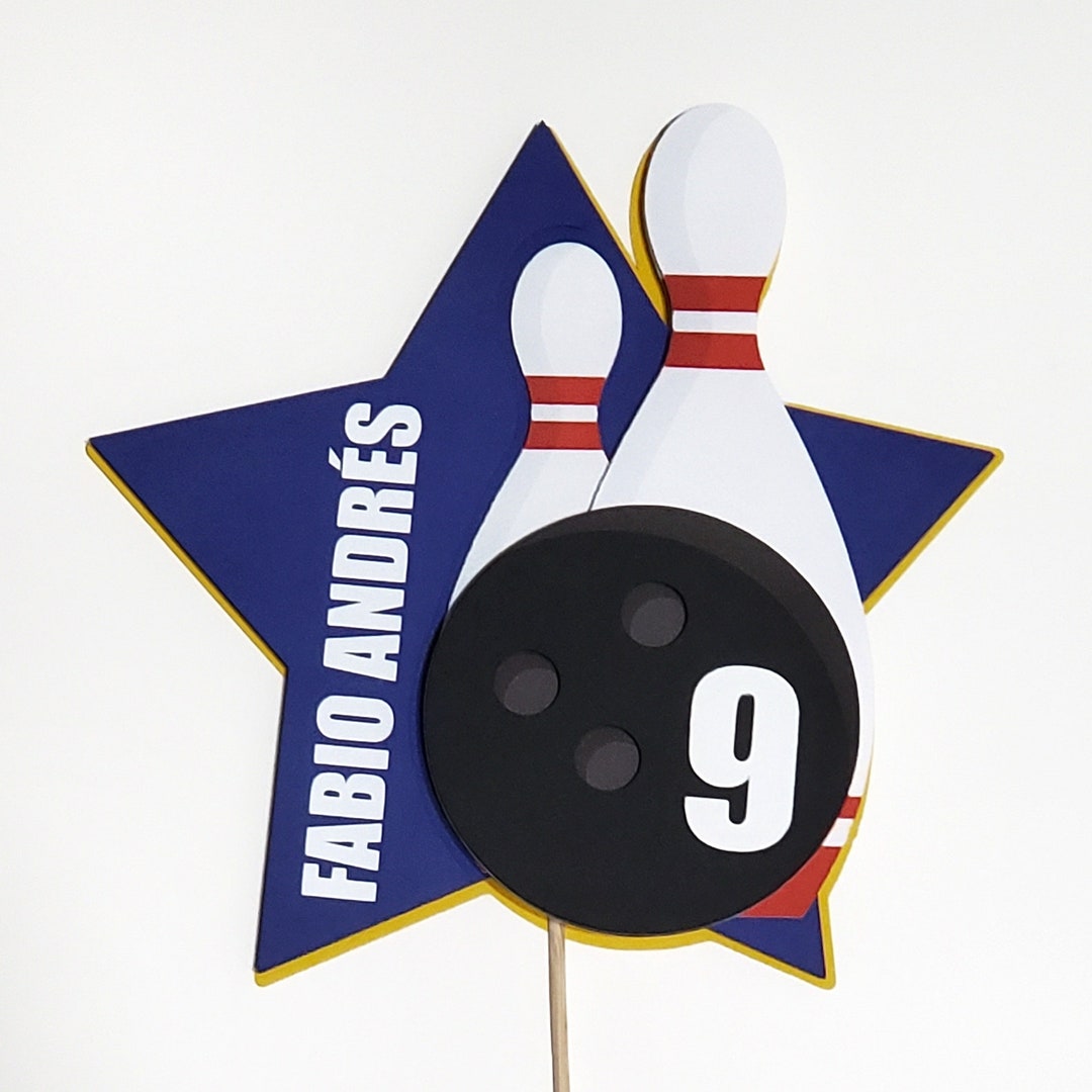 Bowling Cake Topper, Bowling Party Decorations, Personalized Bowling ...