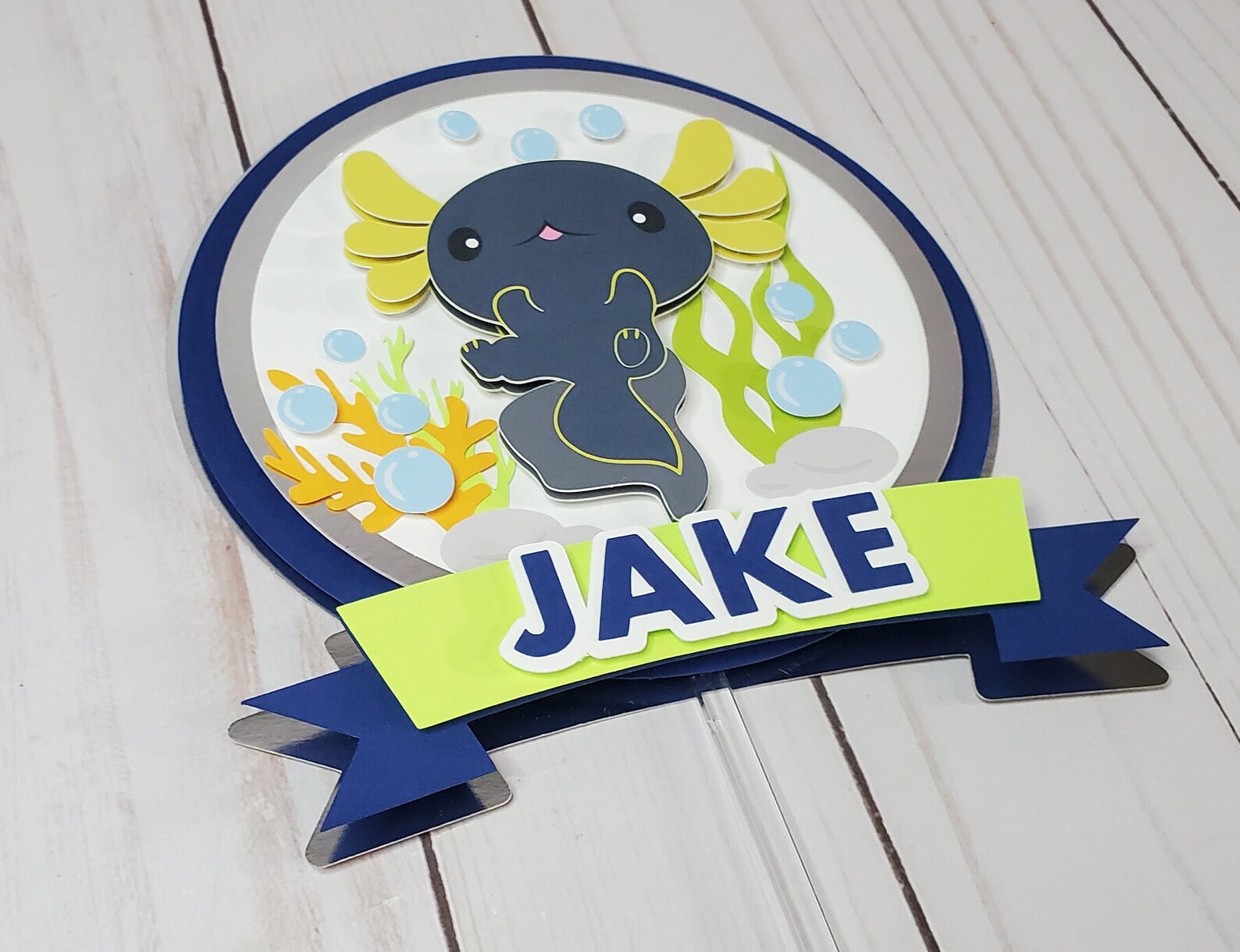 Axolotl Happy Birthday Banner for Boys, Axolotl Party Decorations ...