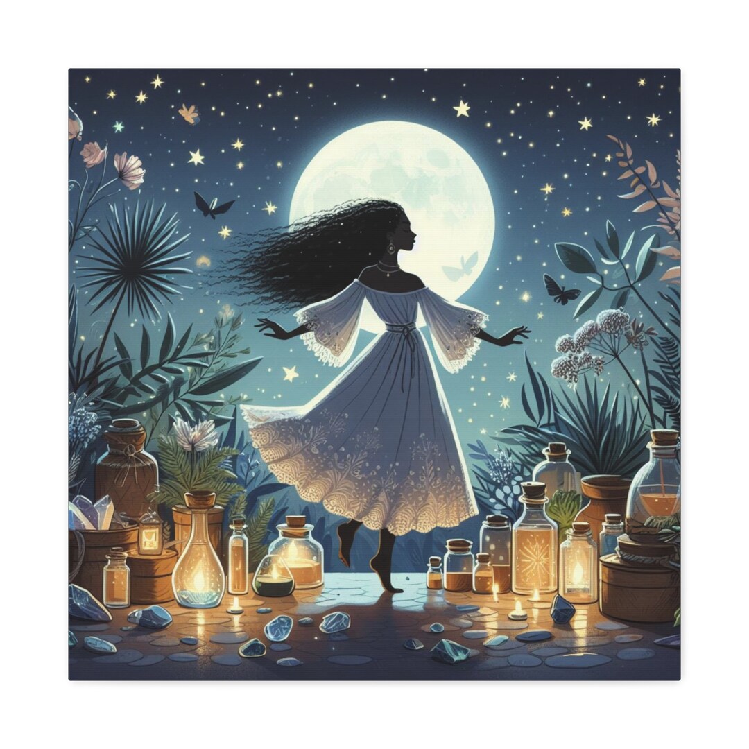 Girl Moondance Canvas: Girl Canvas, Girl Dance Art, Girl Bedroom Art, Teen Art, Gift for ...