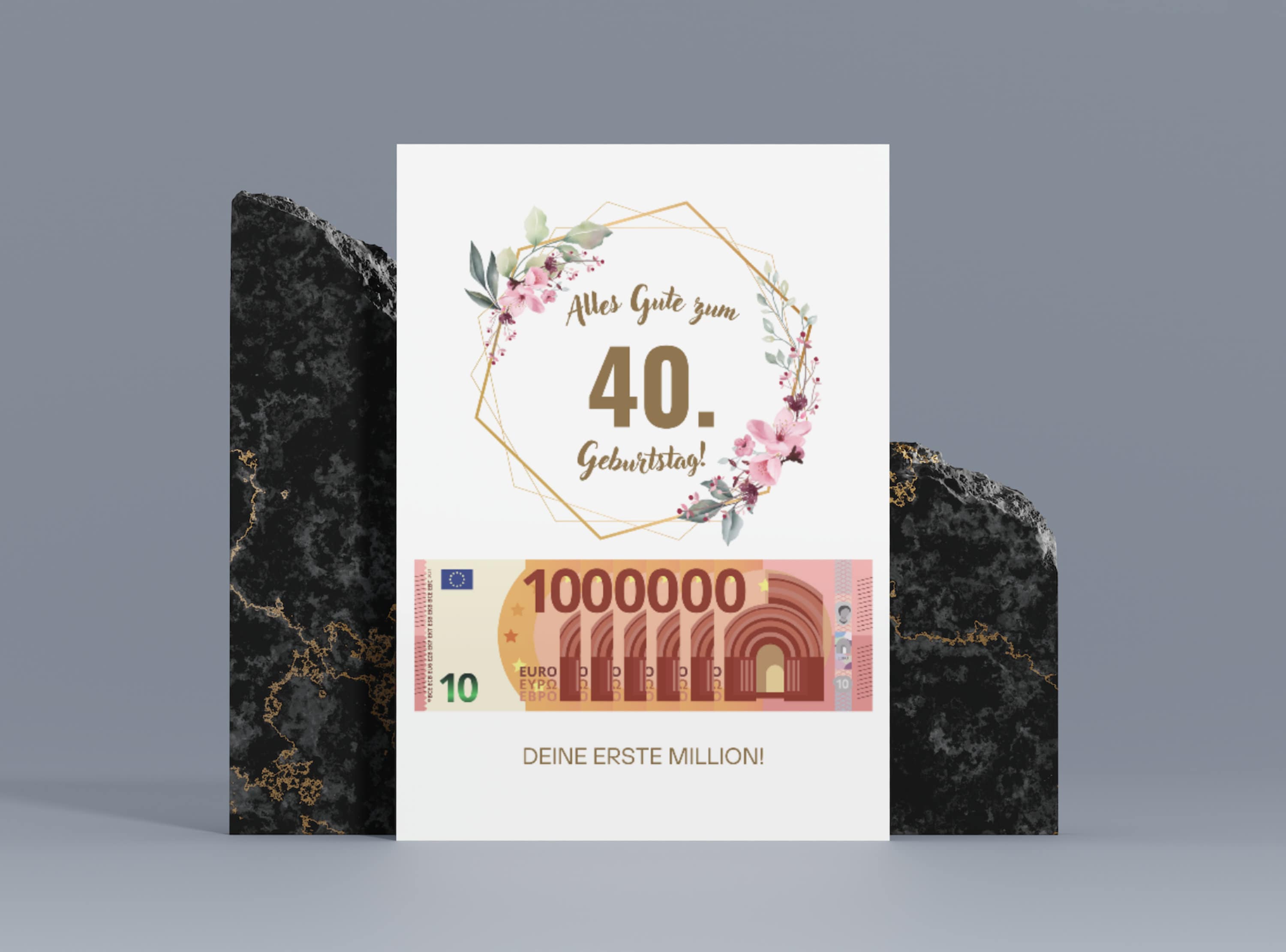 Money Gift for Your 40th Birthday, Birthday Gift, Your First Million, PDF/PNG File A4 for ...