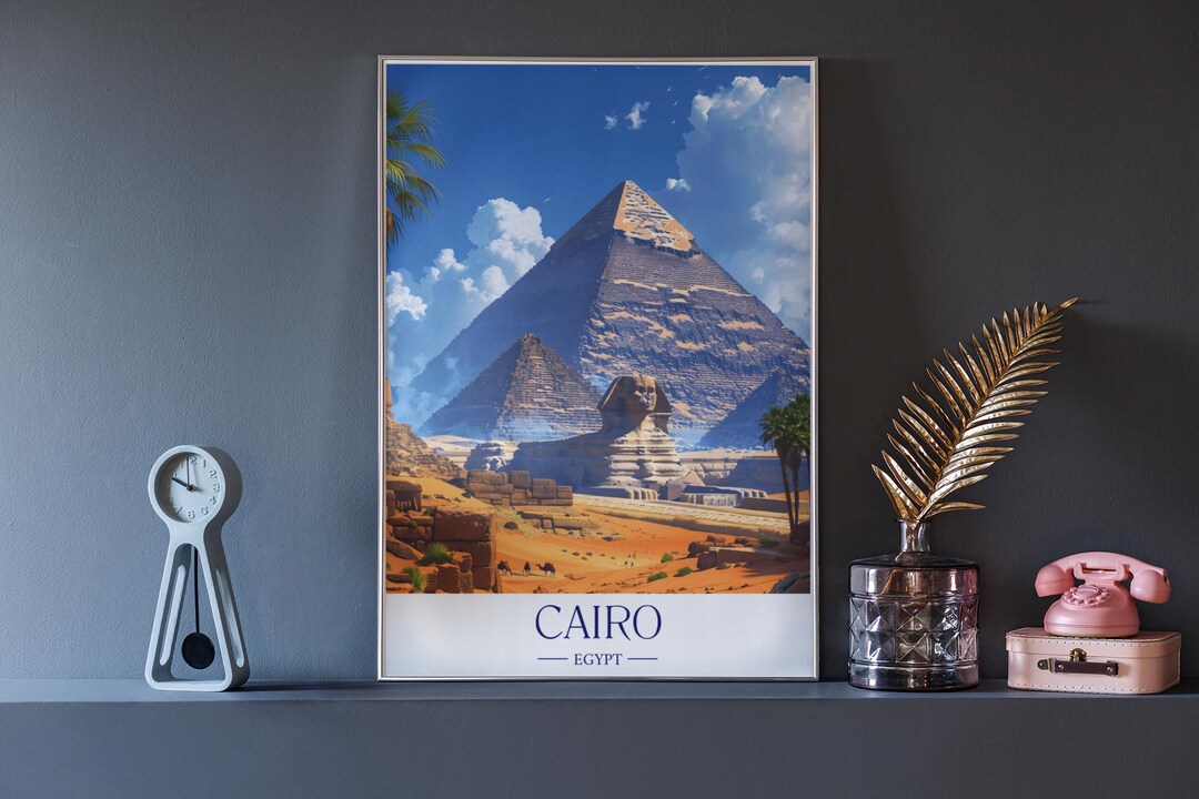 Pyramids of Giza Poster, Egypt Travel Gift, Giza City Print, Giza ...
