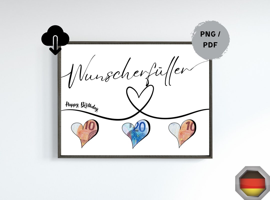 Wish Fulfiller, Birthday Money Gift, Instant Digital Download, PDF DIN ...