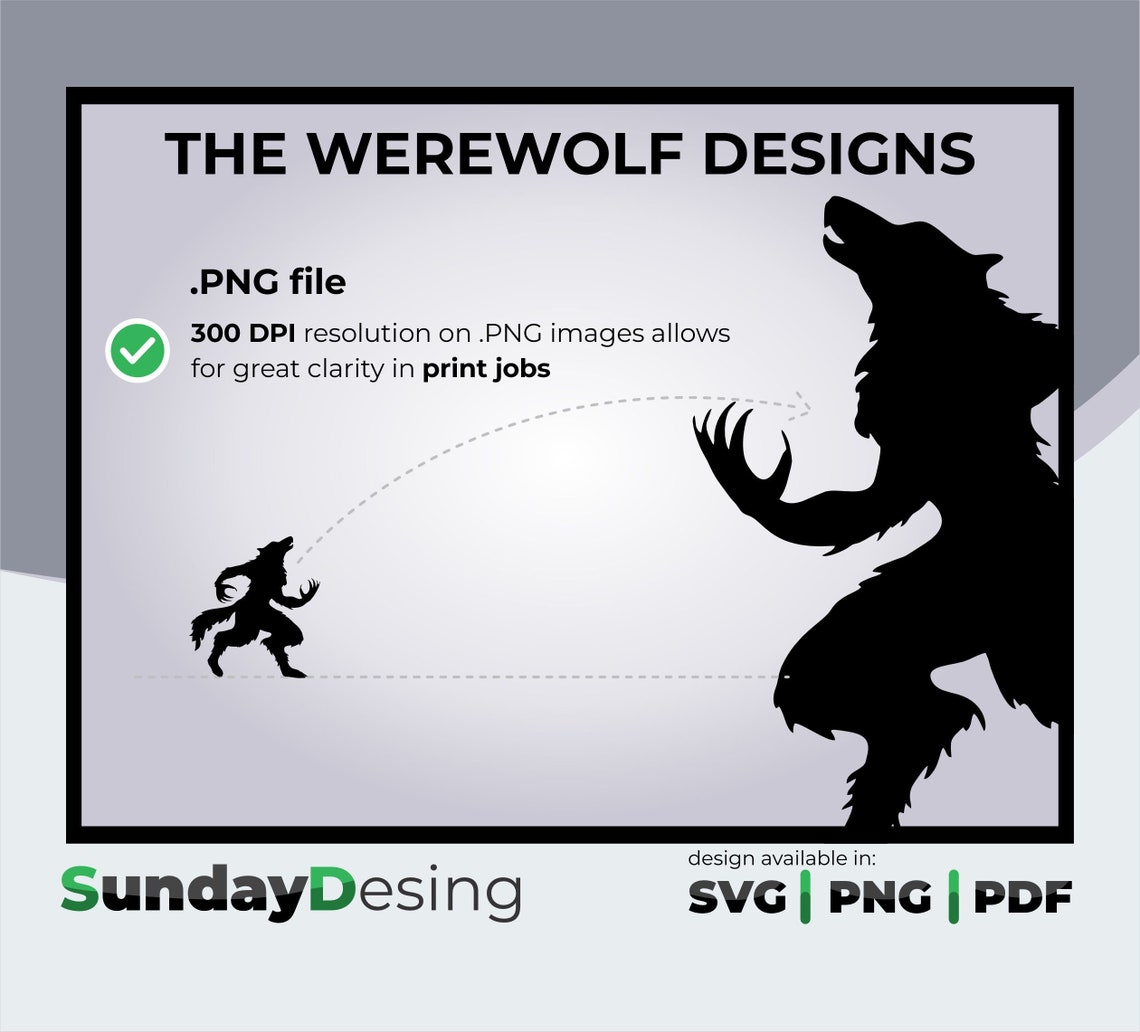 Werewolf Silhouette, Svg, Png, the Werewolf Cut Files Design - Etsy