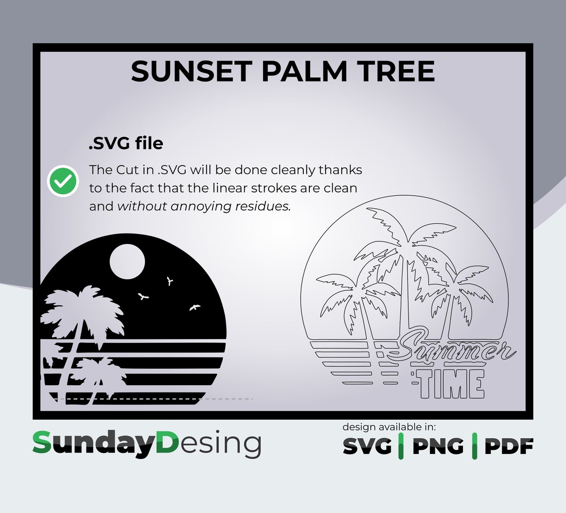 Sunset SVG Bundle, Palm Tree Svg, Vintage Retro Sunset SVG, Vintage ...