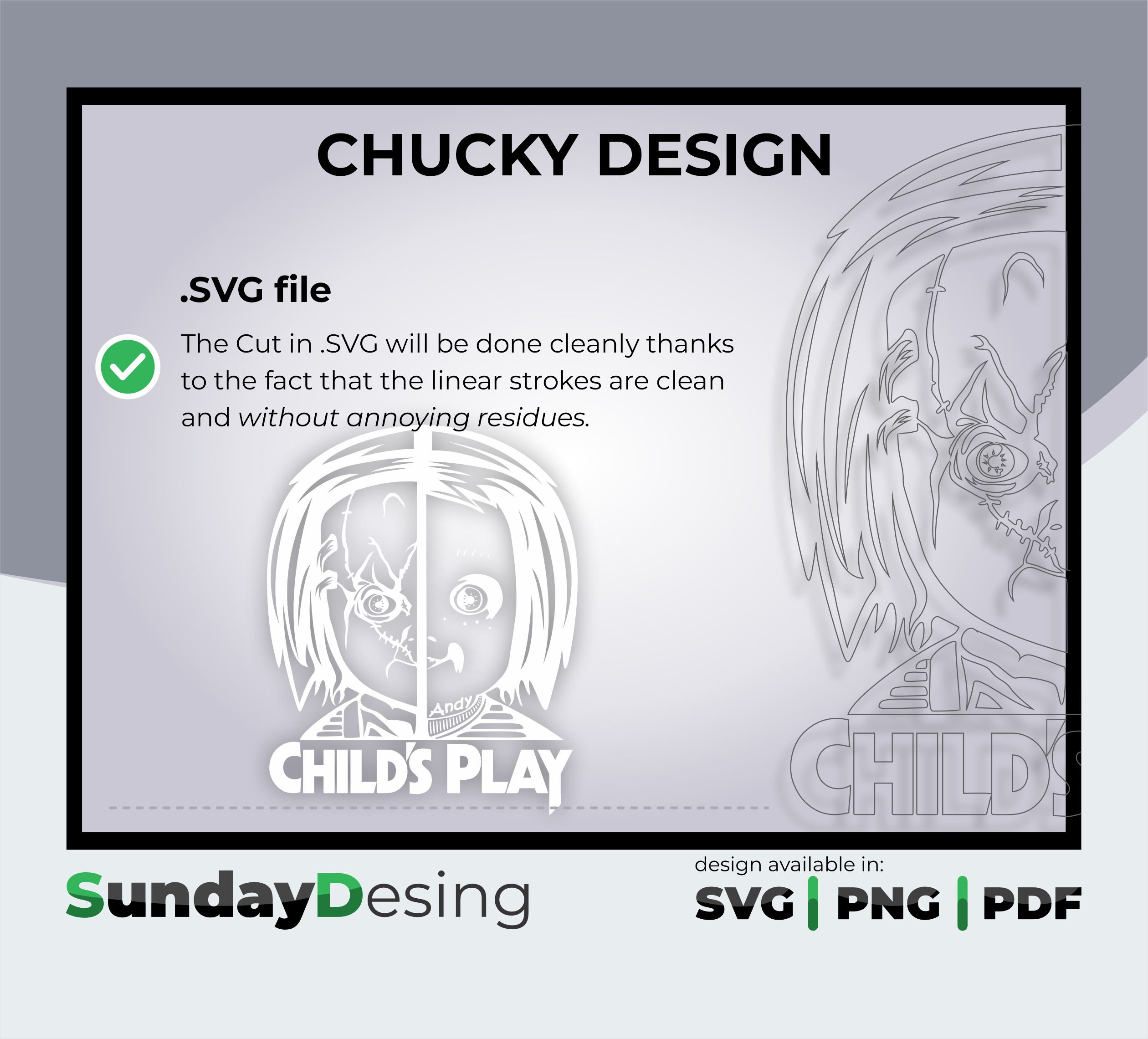 Chucky Lineart Design, Chucky Face Svg, Printable Horror Designs - Etsy