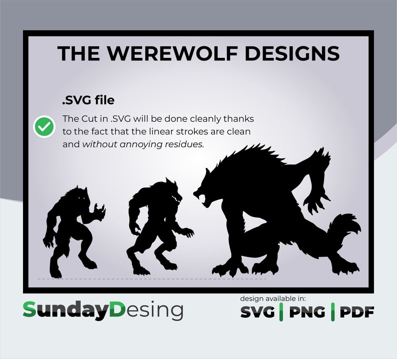 Werewolf Silhouette, Svg, Png, the Werewolf Cut Files Design - Etsy
