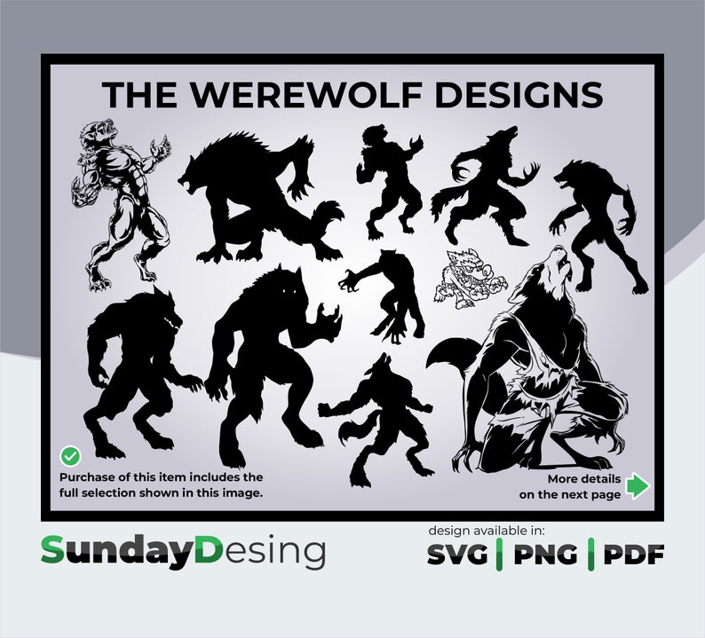 Werewolf Silhouette, Svg, Png, the Werewolf Cut Files Design - Etsy