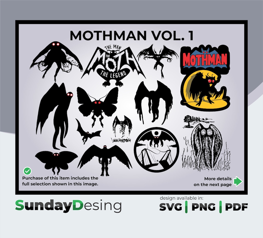 The Mothman VOL 1, Monster, Paranormal Cryptid Folklore Halloween Svg ...