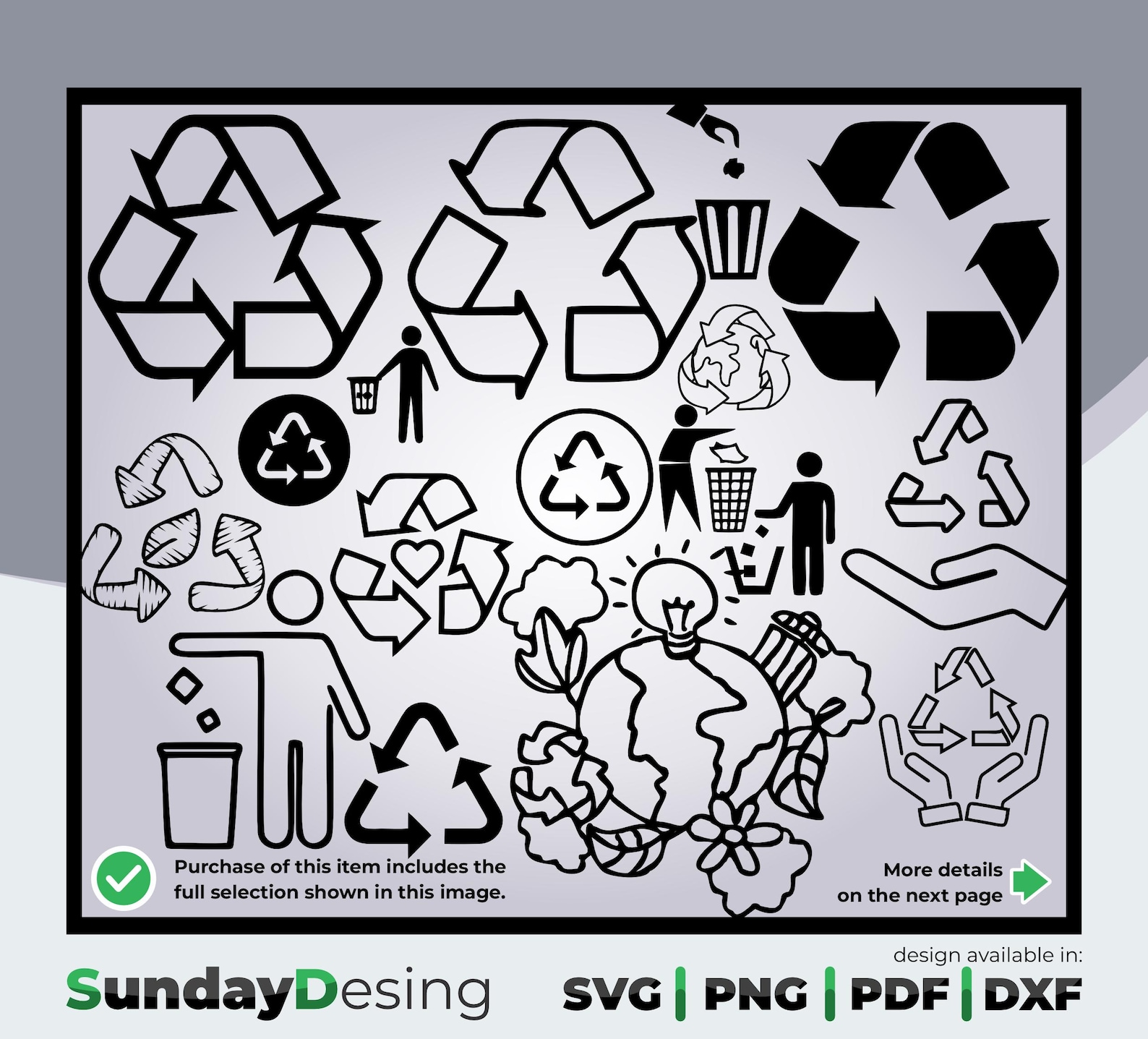 Printable Recycling Symbols, Recycling Icons Digital File, Environment ...