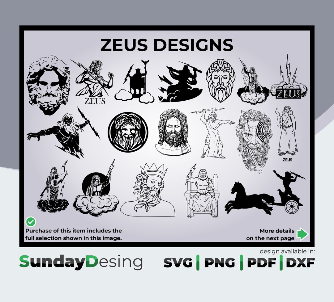 GOD ZEUS, God of Thunder Vector, Dxf, Png, Ai, God Zeus on the Throne ...