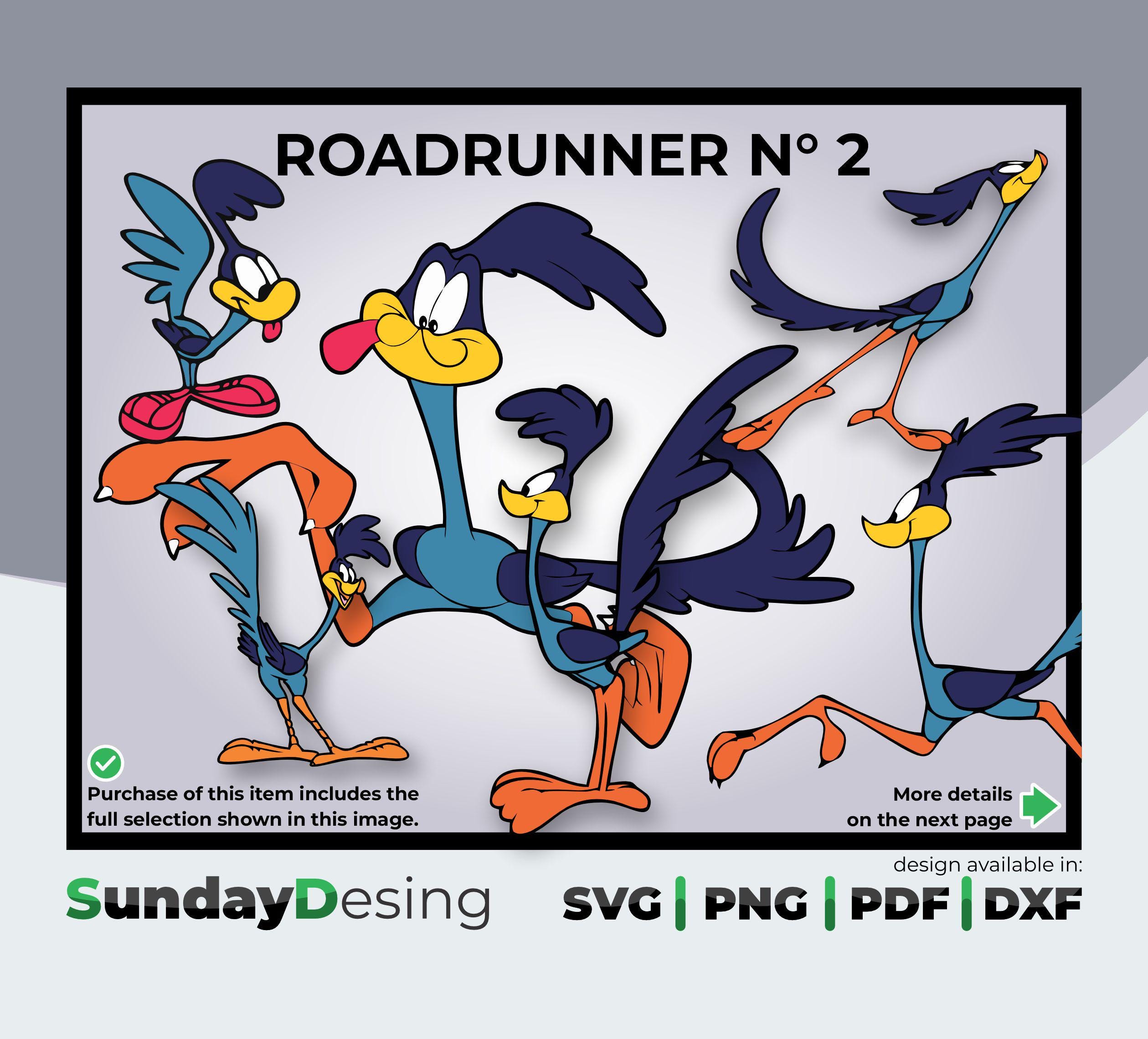Roadrunner Cartoon, Roadrunner for Printing, Roadrunner in Bundle, Layered Roadrunner ...