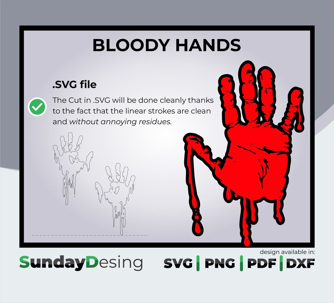 Bloody Hands Collection Svg Png Dxf Ai Pdf File Bloody Hands Clipart ...
