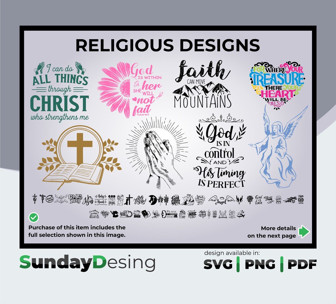X50 Religious Designs, Svg, Png, 50 Holy Week Designs, Religious Quotes ...